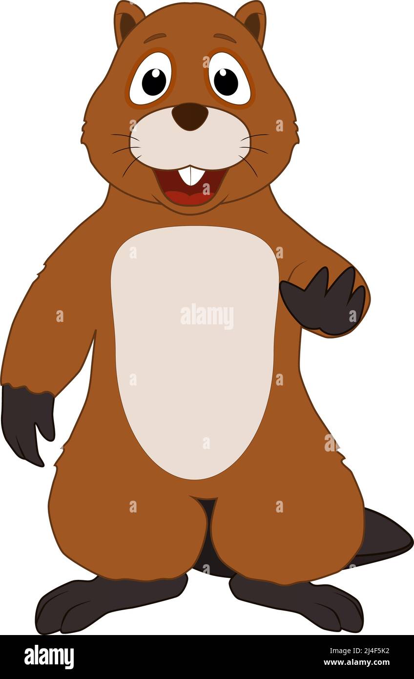 Cartoon of a funny beaver Stock Photo - Alamy