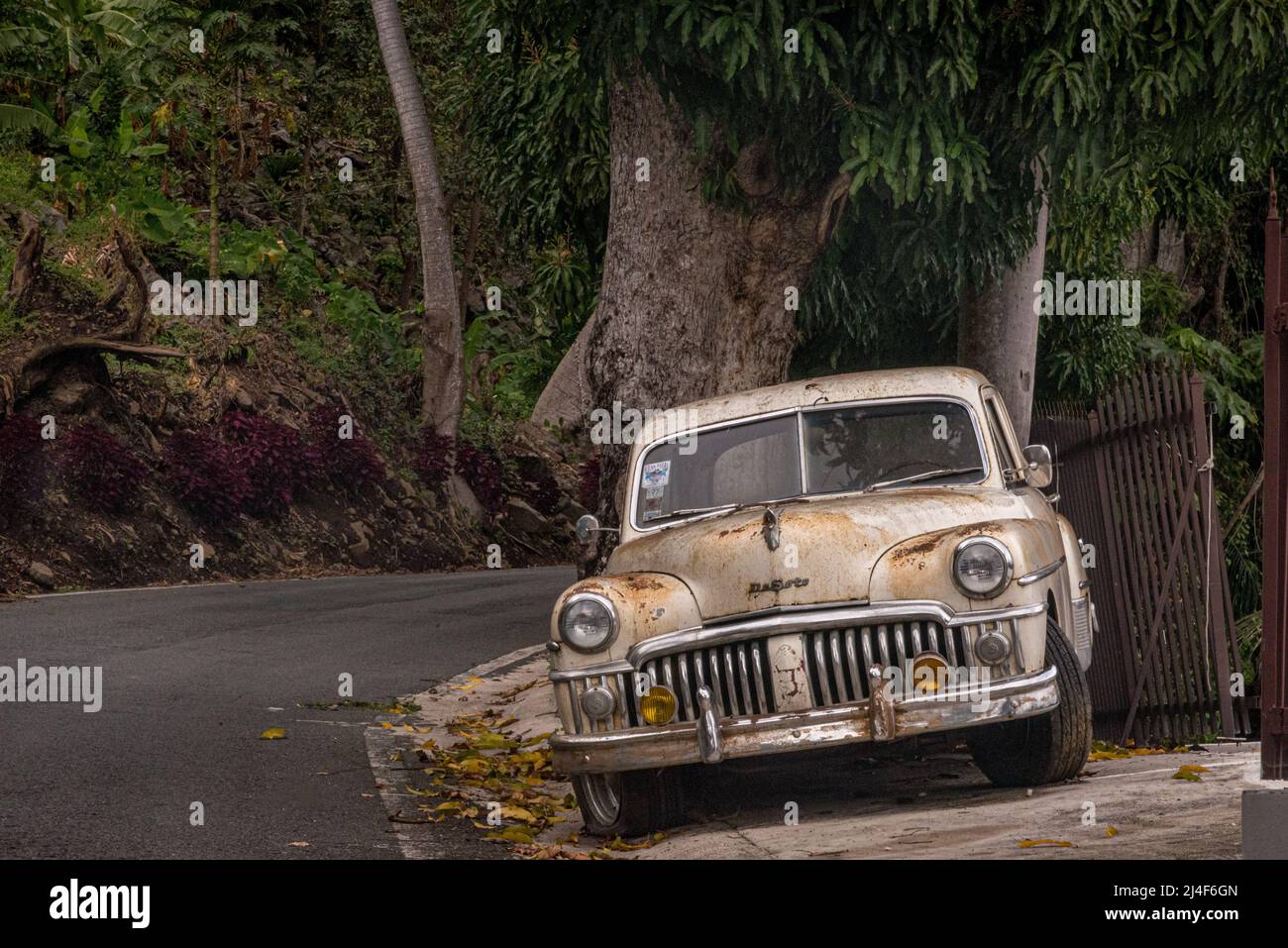Old car in the mountains of Puerto Rico Stock Photo - Alamy