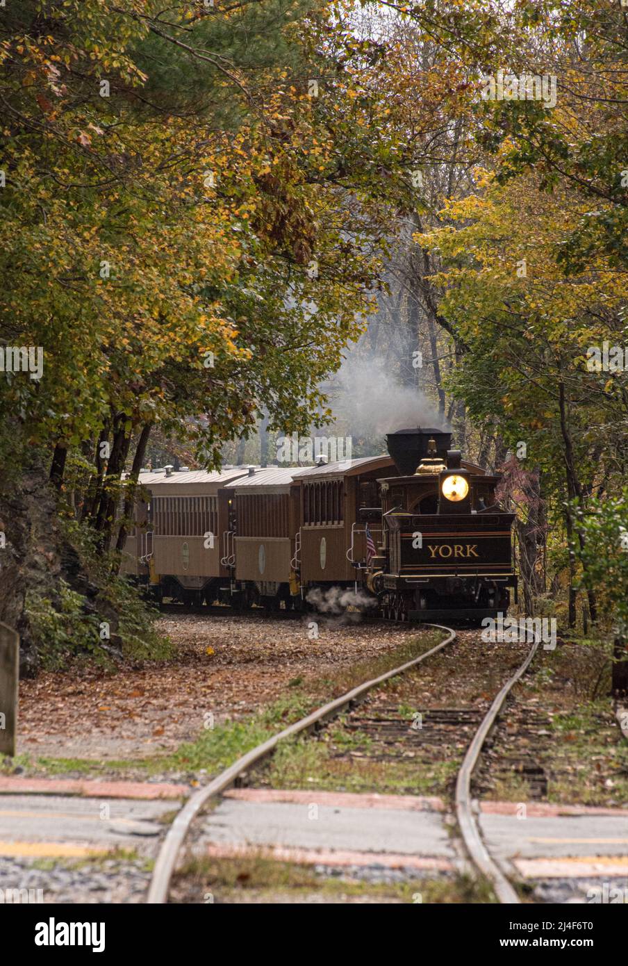 Steam Train in fall, Pennsylvania Stock Photo - Alamy
