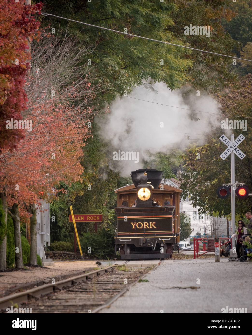 Steam Train in fall, Pennsylvania Stock Photo - Alamy