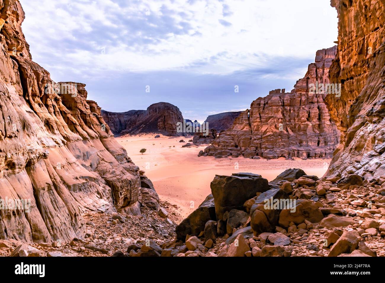 View from Tamesguida cathedral in Tadrart Rouge, Tassili n'Ajjer park ...