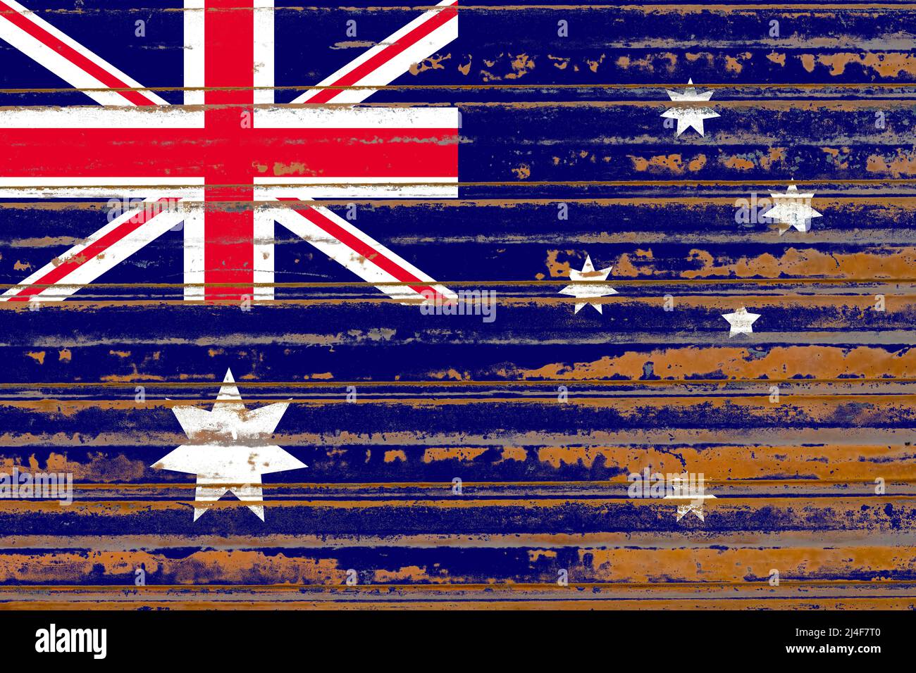 Australia flag painted on a rustic old metal sheet Stock Photo - Alamy