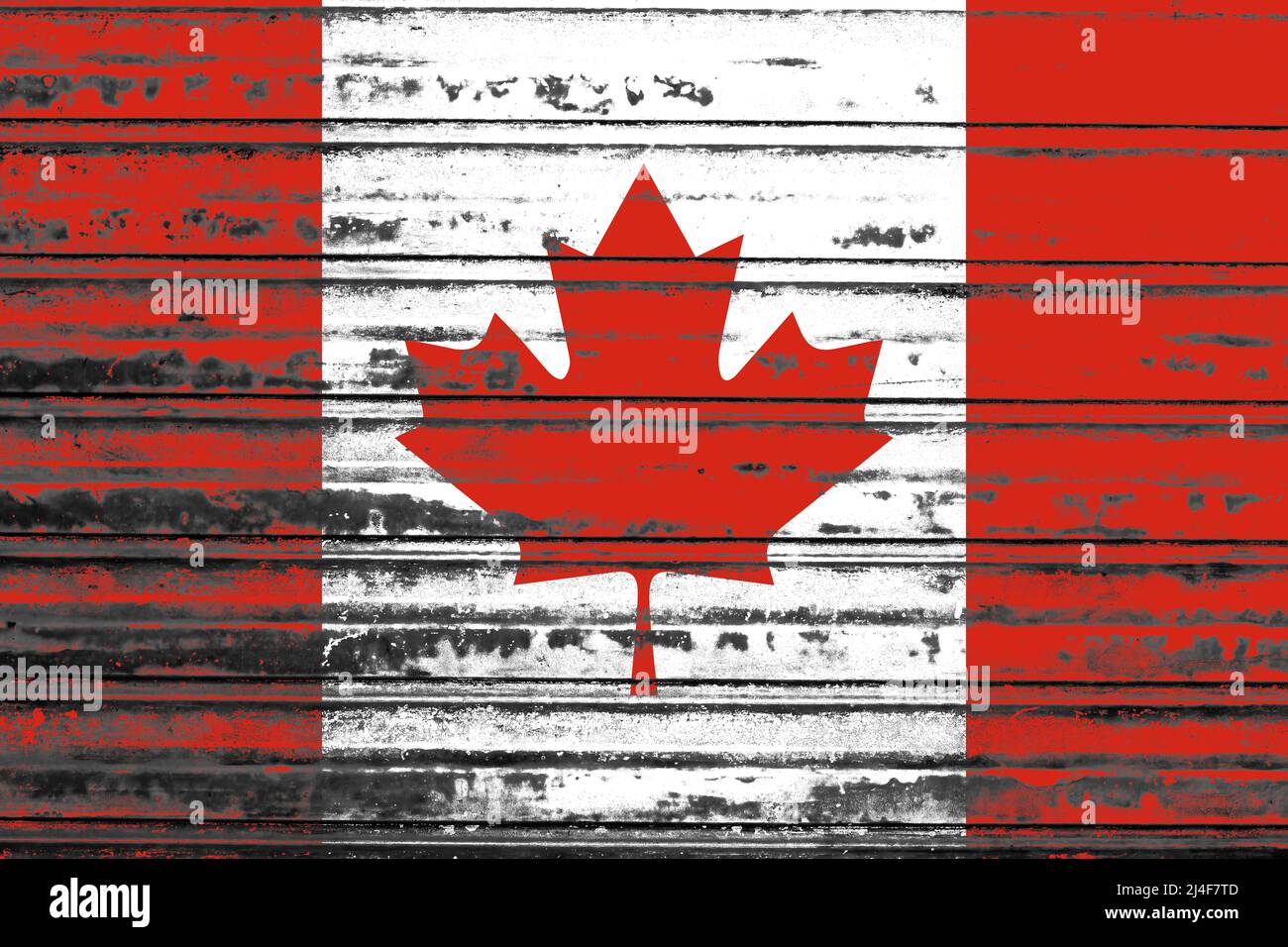Canada flag painted on a rustic old metal sheet Stock Photo - Alamy