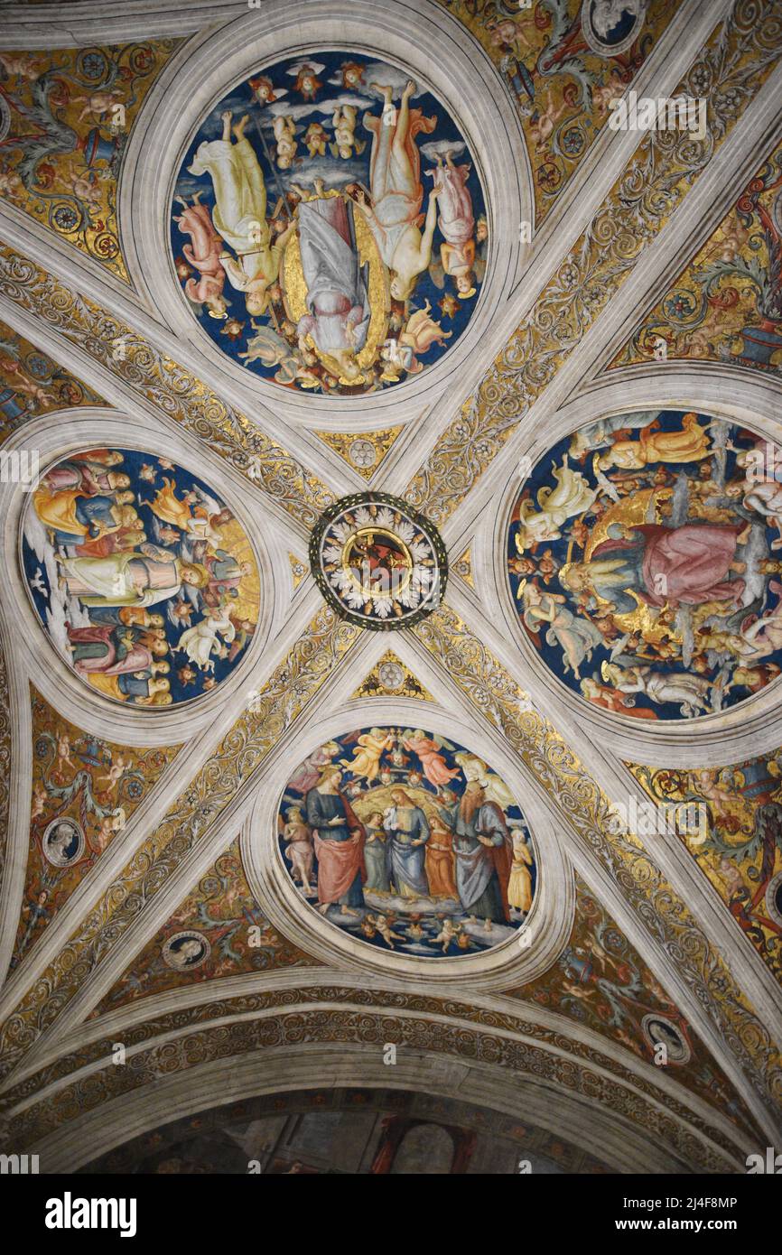 Ceiling, Room of the Fire in the Borgo, The Stanze of Raphael ...