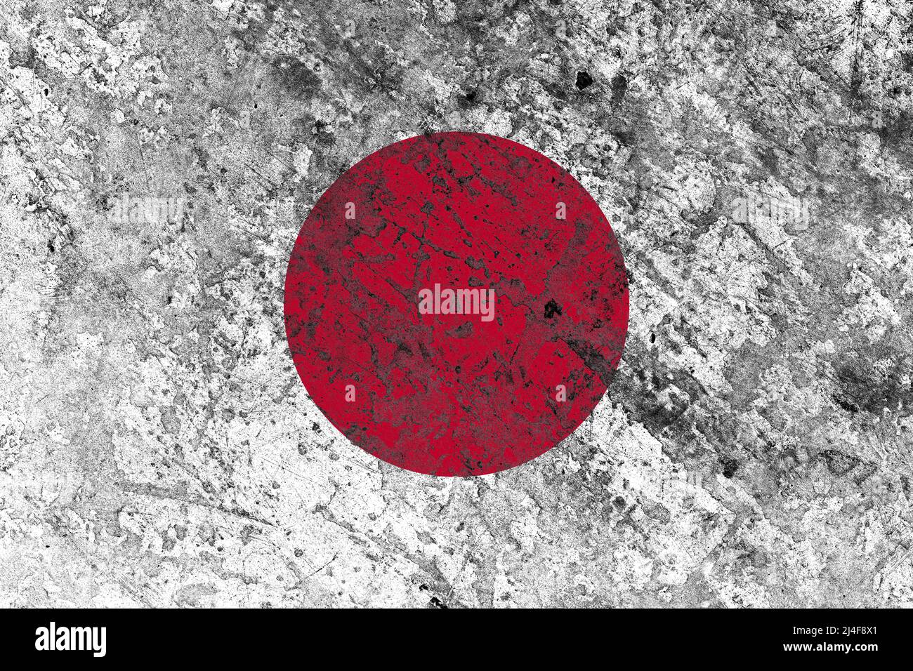 Rustic flag of japan painted on a distressed old metal sheet Stock ...