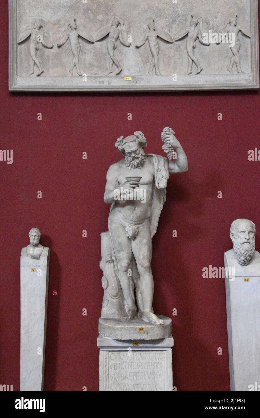 Statue of Silenus in the Hall of Muses, Pio Clementino Museum, Vatican ...