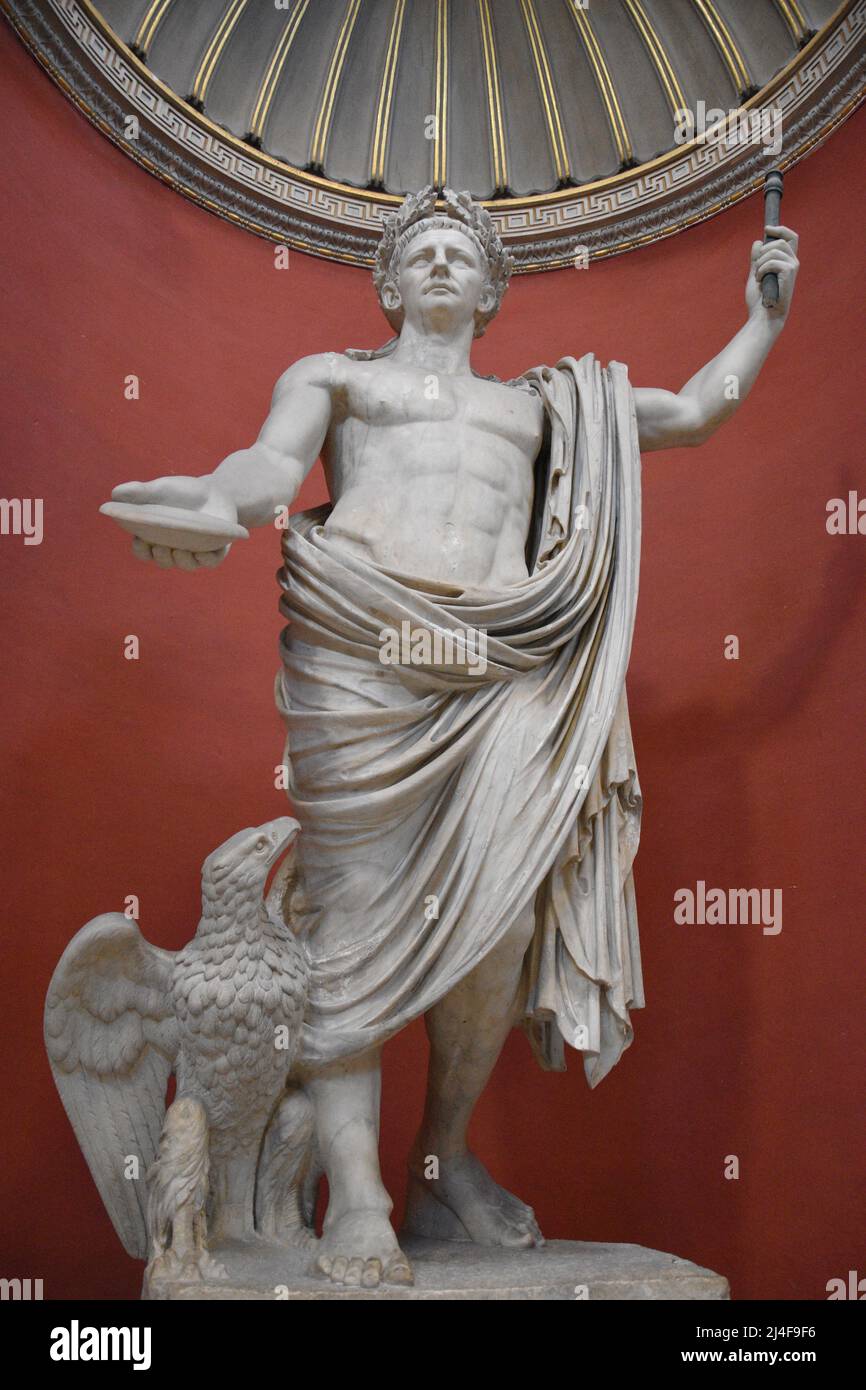 Colossal statue of Claudius in the guise of Jupiter, with civic crown ...