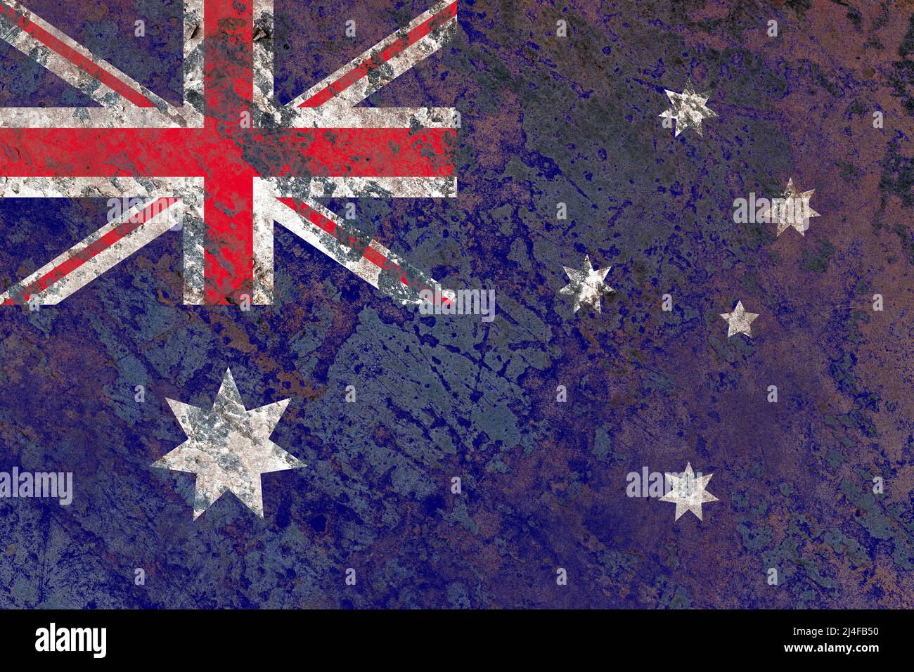 Rustic flag of australia painted on a distressed old metal sheet Stock ...