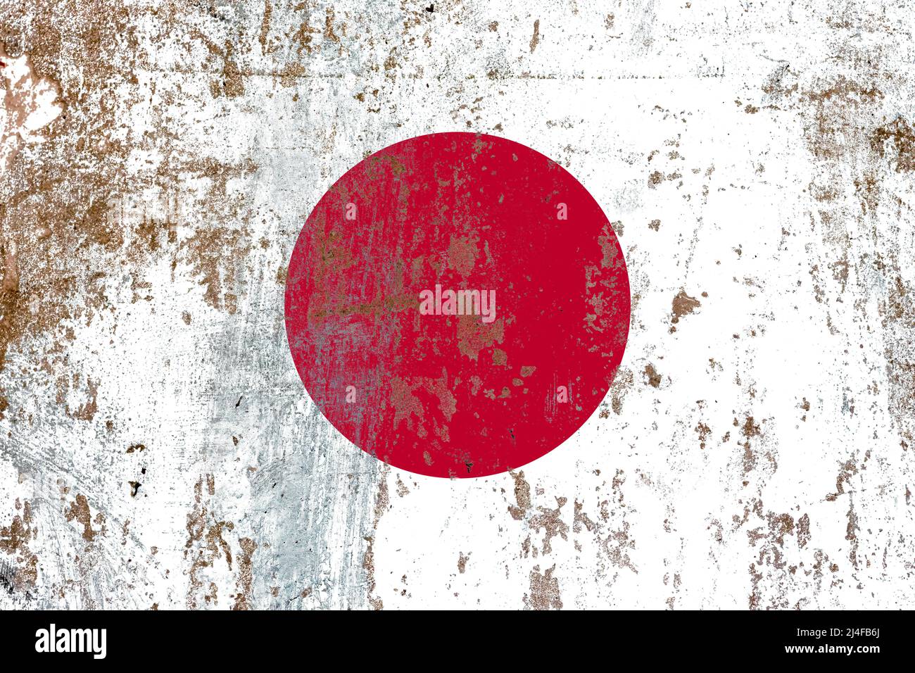Japan flag painted on a rustic old industrial metal sheet Stock Photo ...
