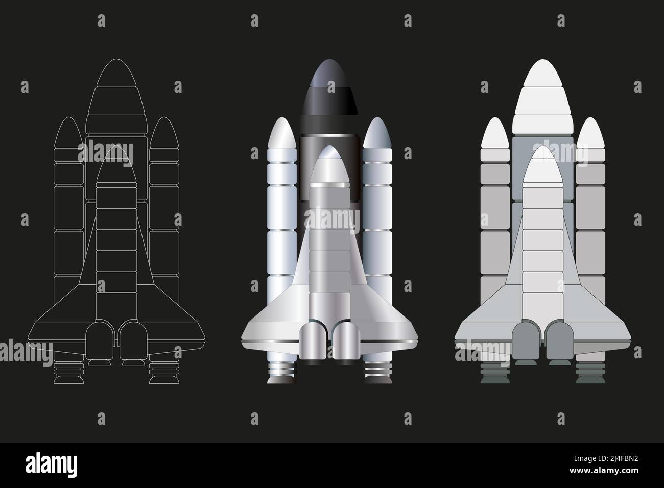 Rockets are realistic. Shuttle spaceships to launch expeditionary ...