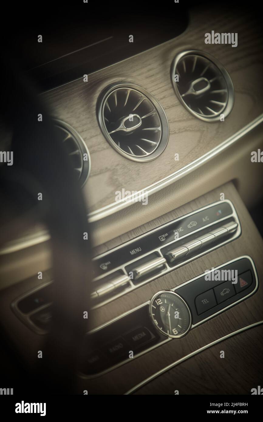 Modern luxury car air vents detail Stock Photo - Alamy