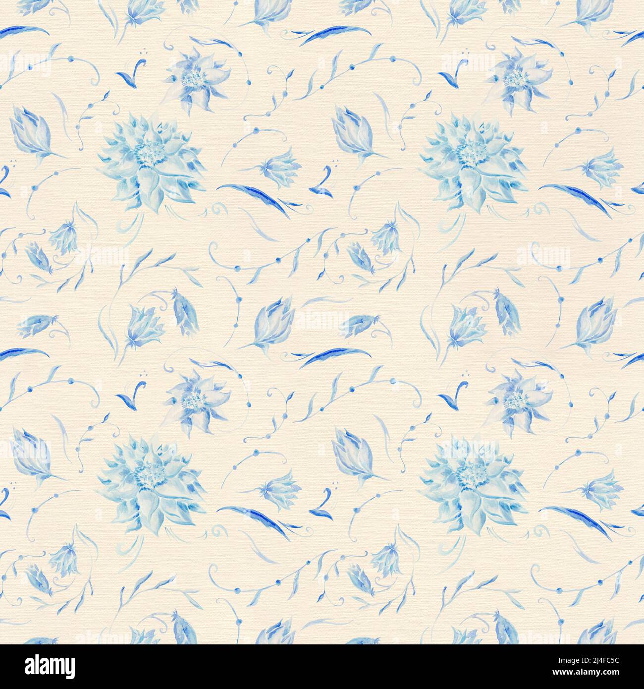 Vintage blue flower pattern Stock Photo - Alamy