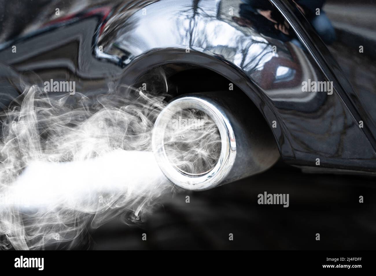 Dirty Engine Motor Exhaust. Vehicle Emission Pollution Stock Photo - Alamy