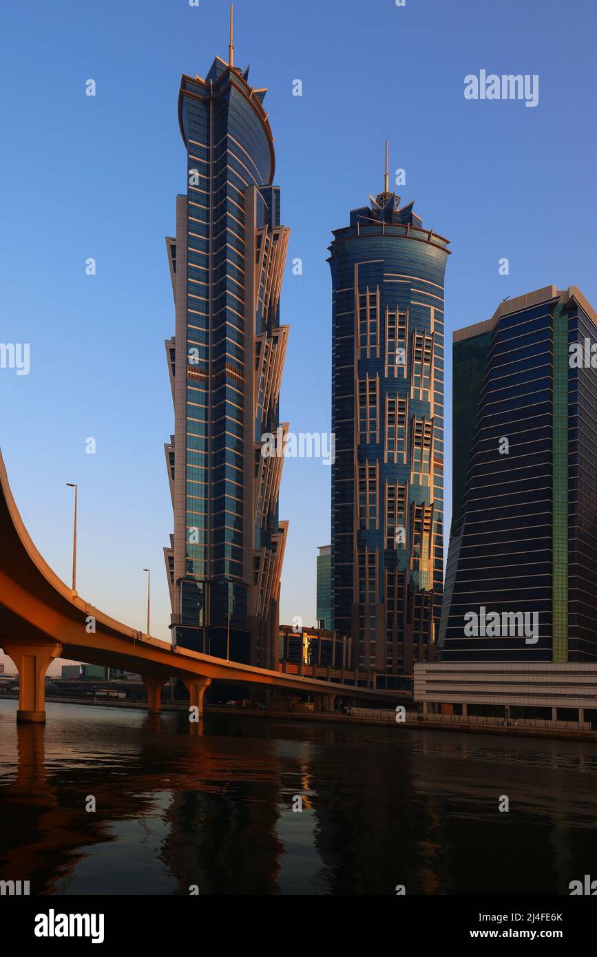 moderne Architektur, Dubai Marina, Atemberaubende Aussicht auf die ...