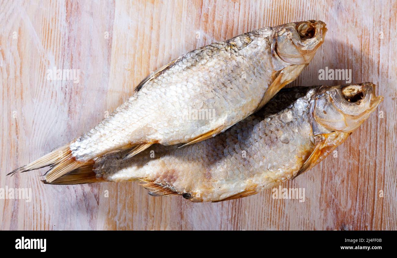 Salt-dried vobla. Traditional beer snack Stock Photo - Alamy