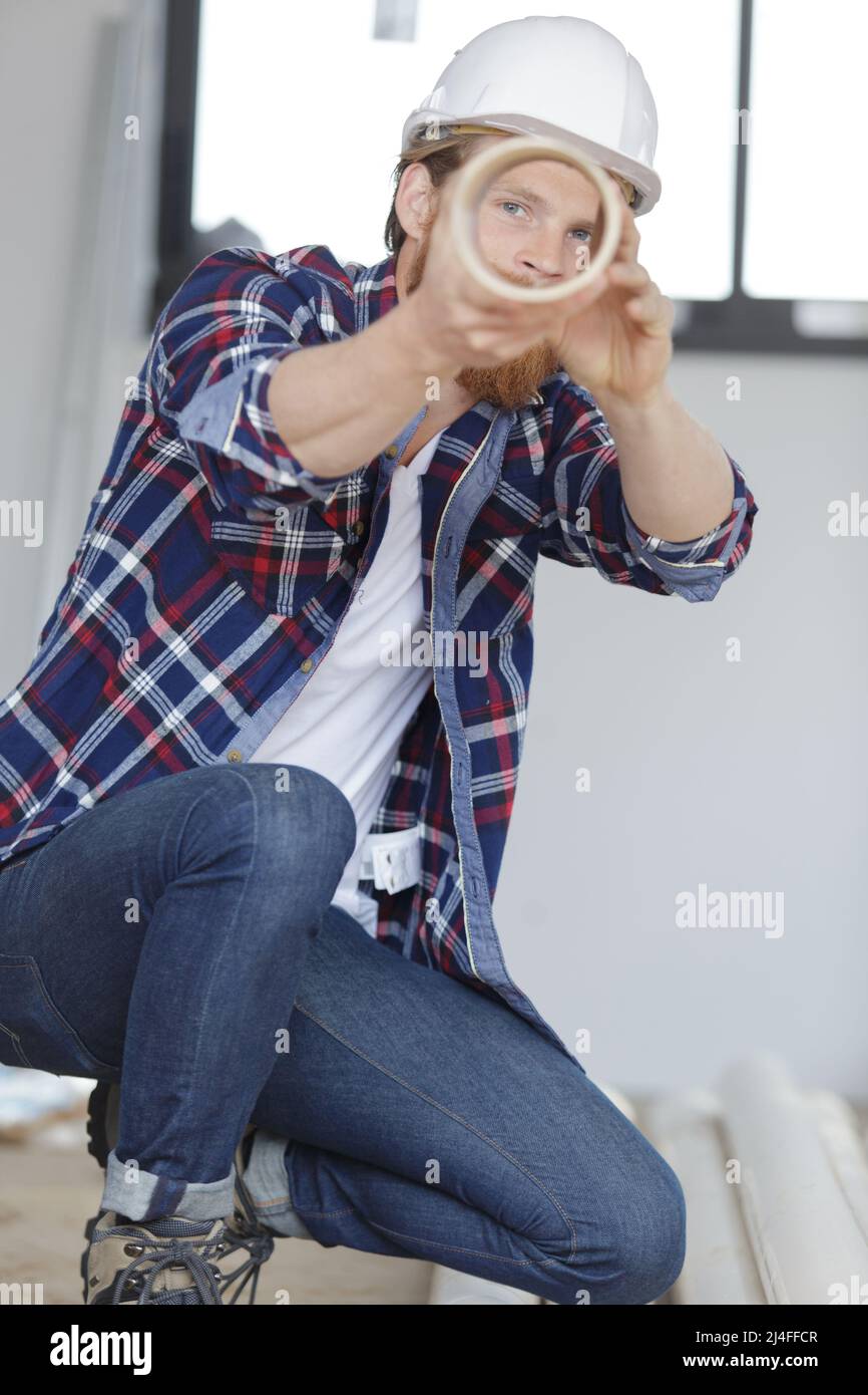 Looking through pipe hi-res stock photography and images - Alamy