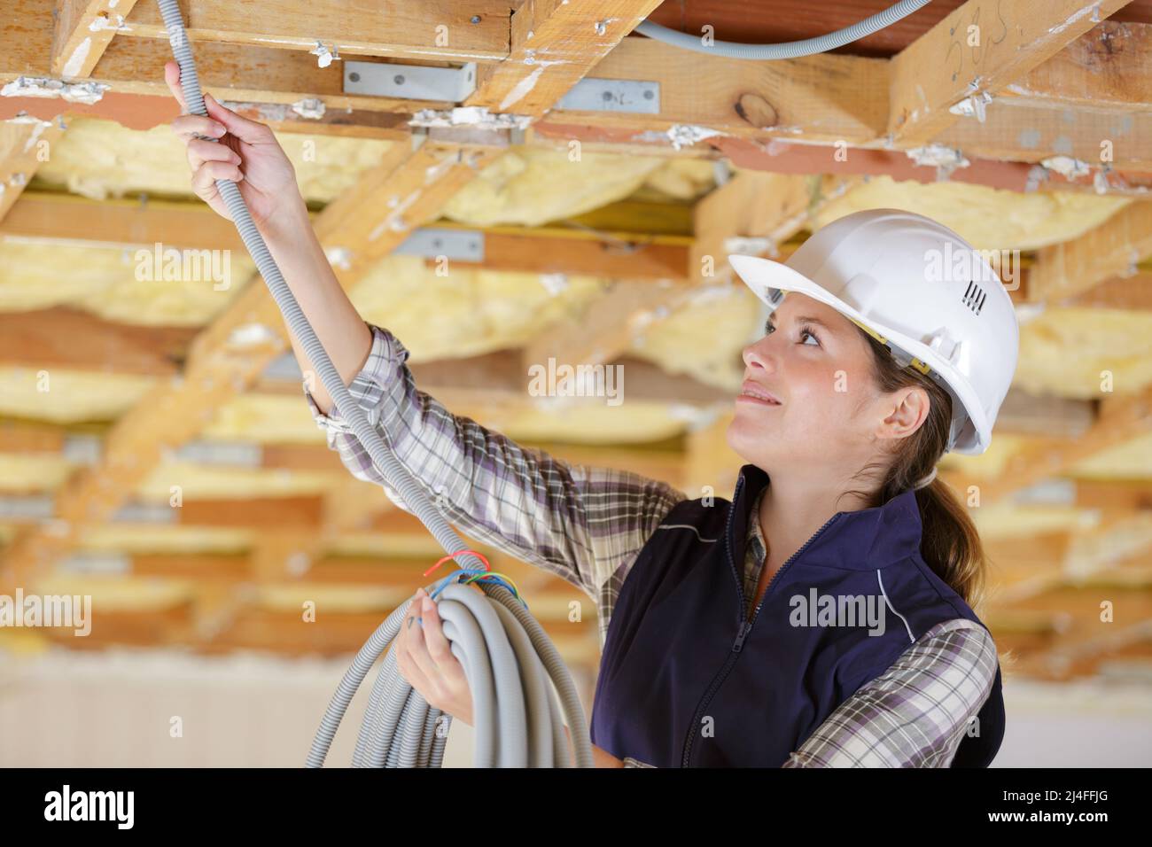 Overhead cables installation hi-res stock photography and images - Alamy
