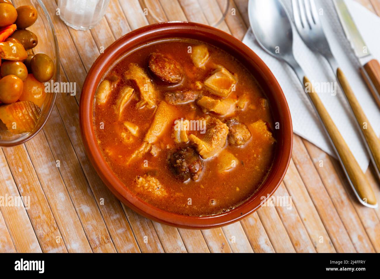 Spanish stewed tripe dish Callos a la Madrilena Stock Photo - Alamy