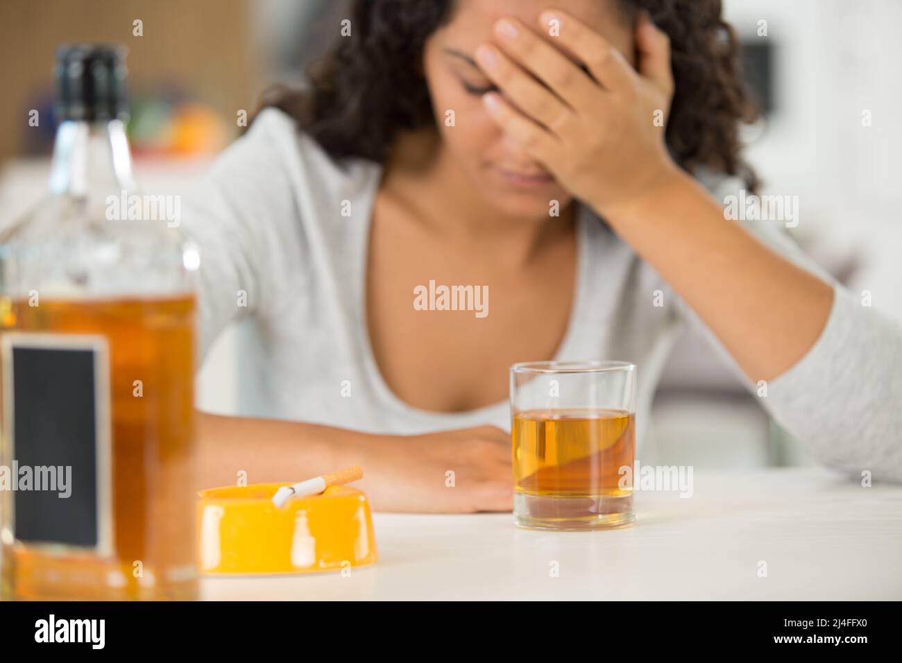 Drunk woman cigarette hi-res stock photography and images - Alamy