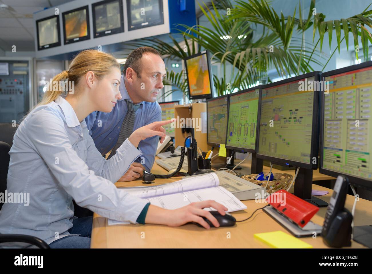 they are working in control room Stock Photo - Alamy