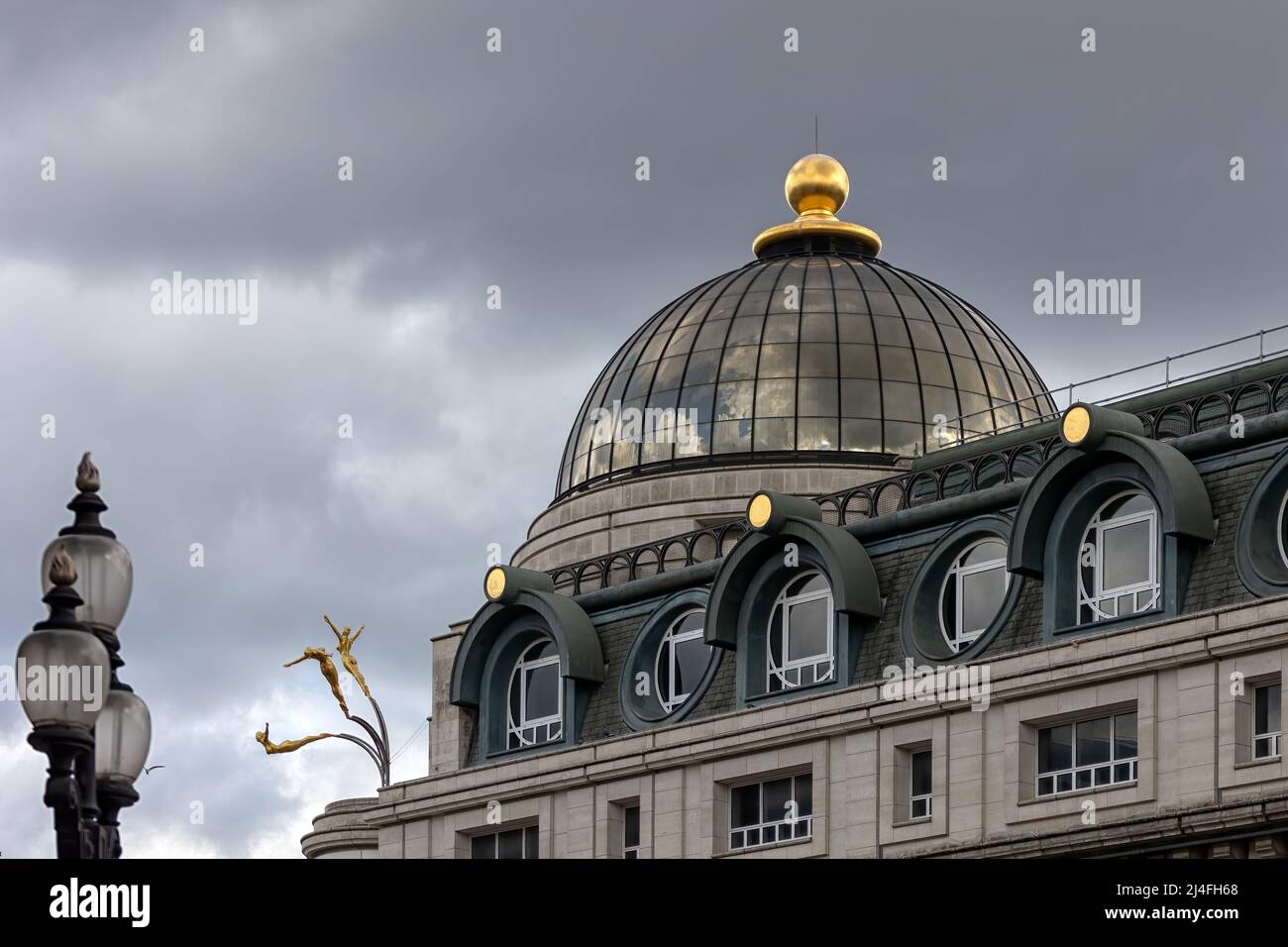 LONDON, UK - APRIL 13, 2022: Exterior view of the dome of the Criterion ...