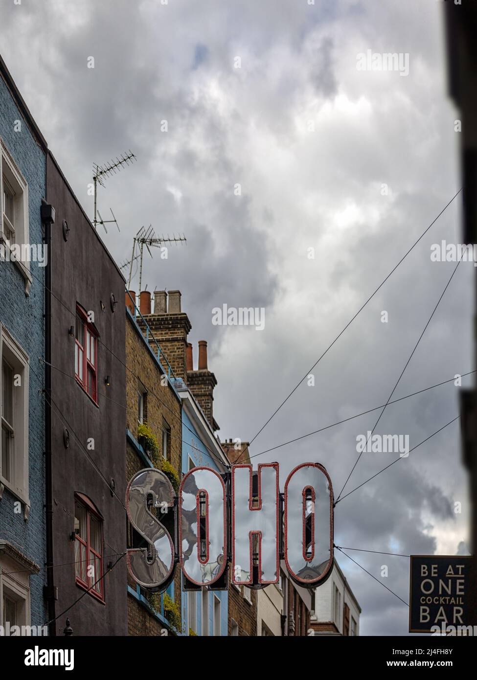 LONDON, UK - APRIL 13, 2022: Large Soho sign in Beak Street Stock Photo ...