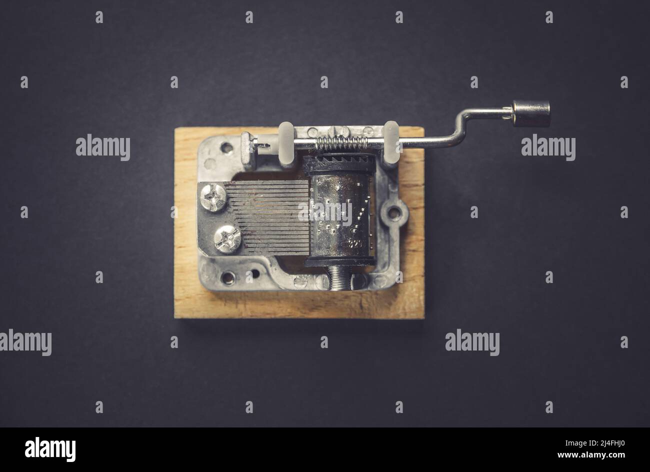 Traditional music box isolated on black background Stock Photo - Alamy