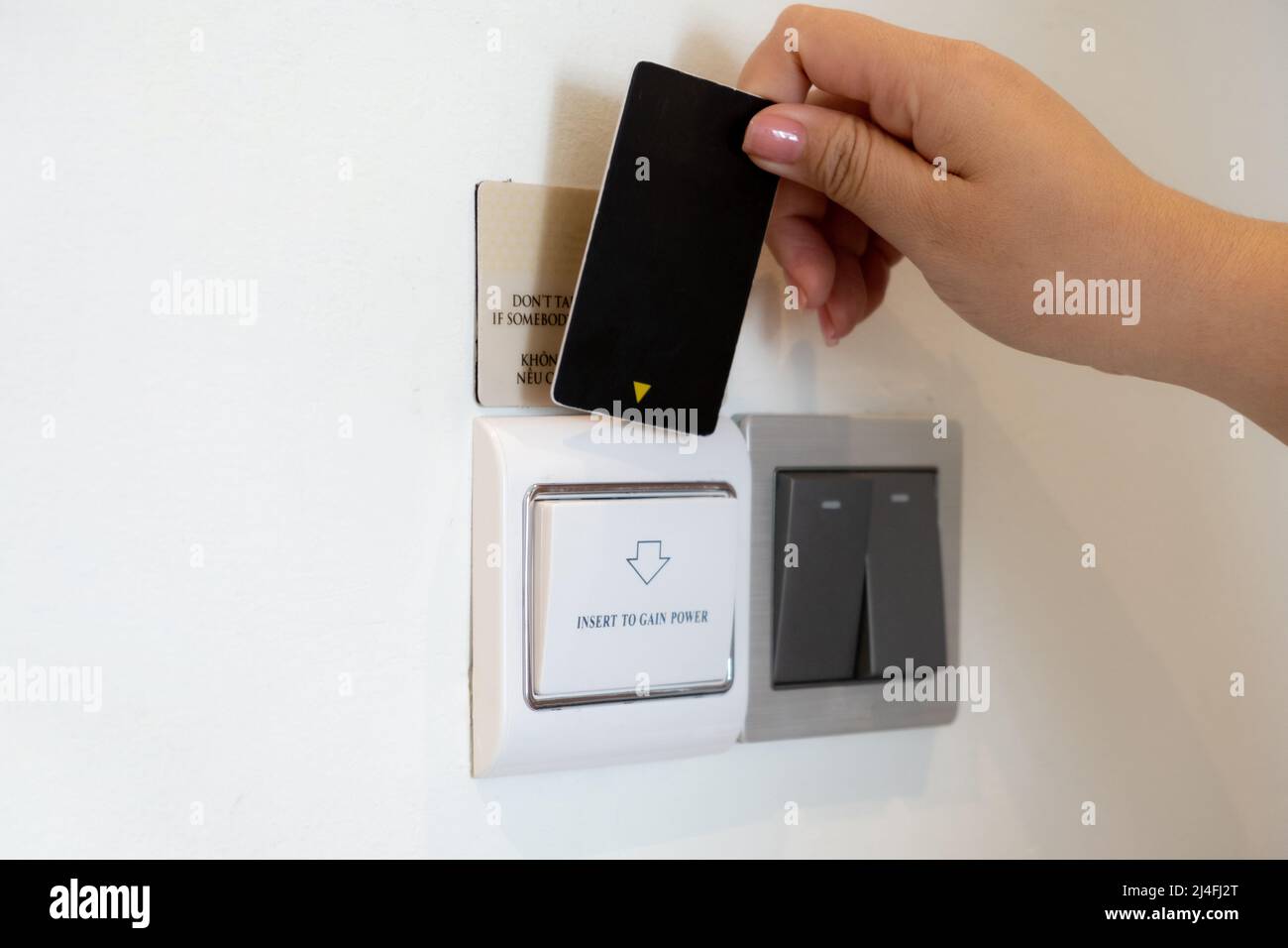 Hotel room door keycard hi-res stock photography and images - Alamy