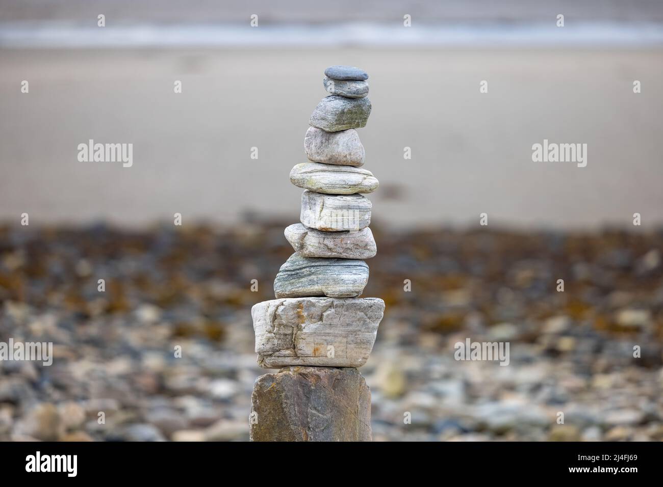 Stone Stacking in the Scottish Highlands Stock Photo - Alamy