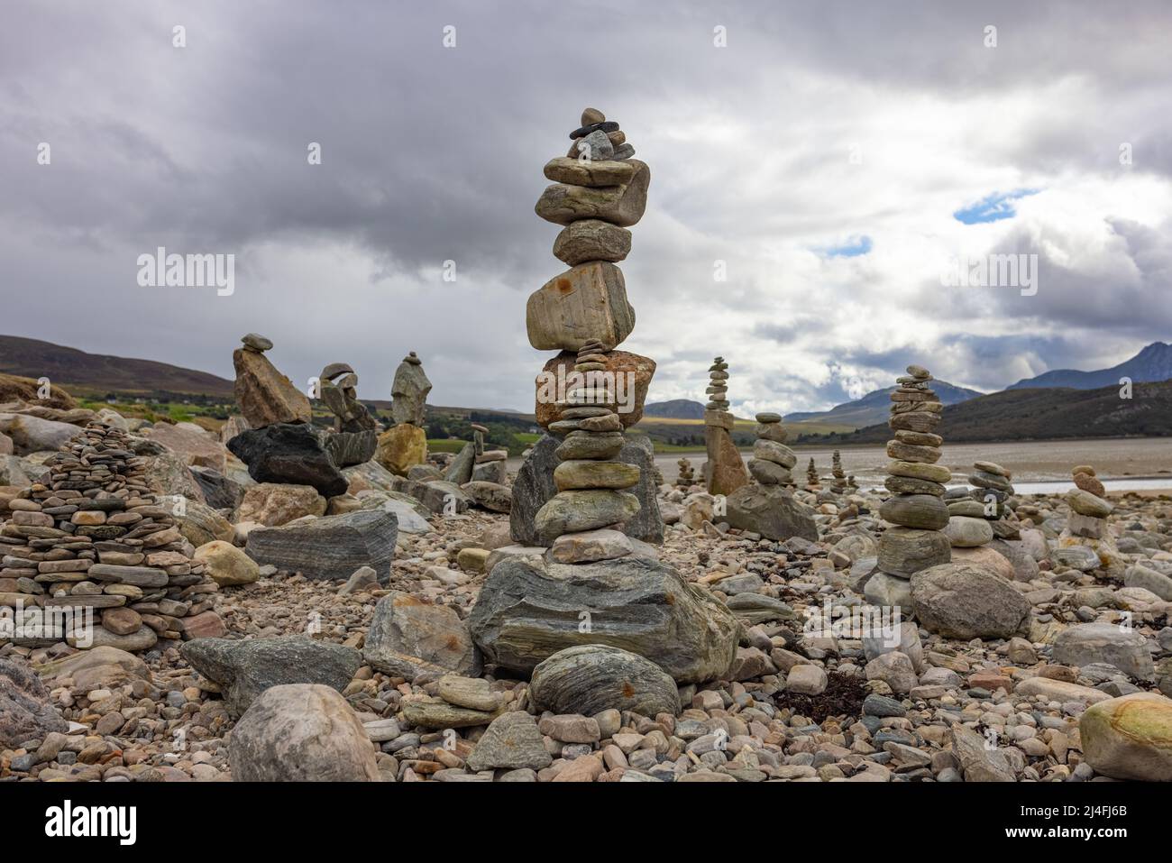 Stone Stacking in the Scottish Highlands Stock Photo - Alamy