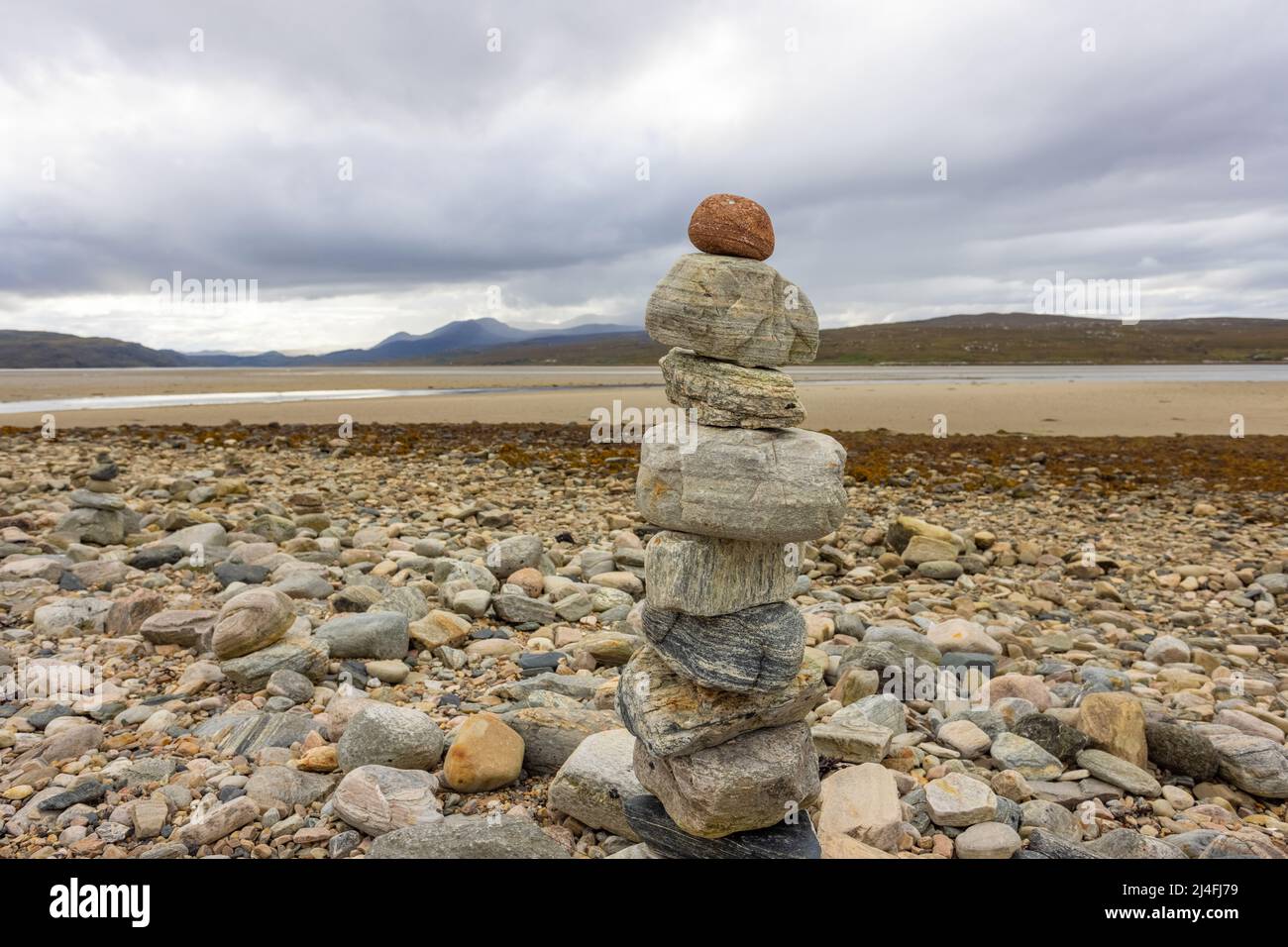 Stone Stacking in the Scottish Highlands Stock Photo - Alamy