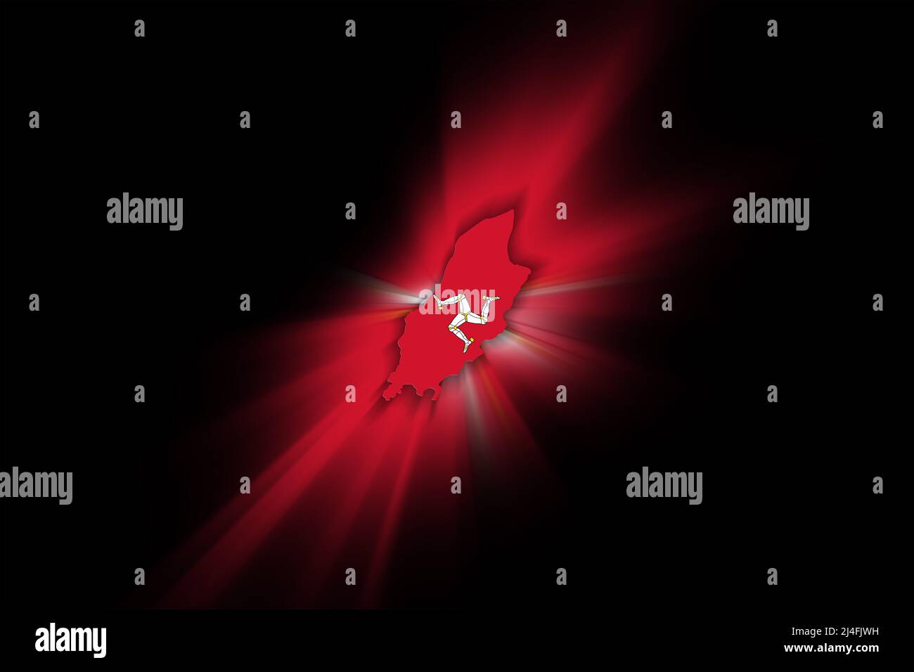 Map of Isle of Man, on black background, map with flag Stock Photo - Alamy