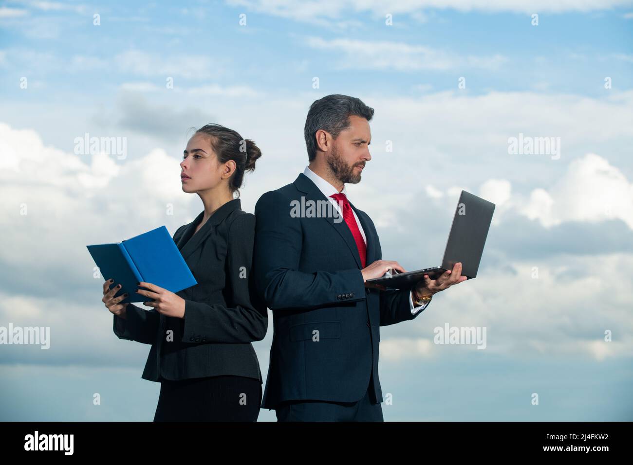 Portrait of a business couple. Secretary and boss. Business people in ...