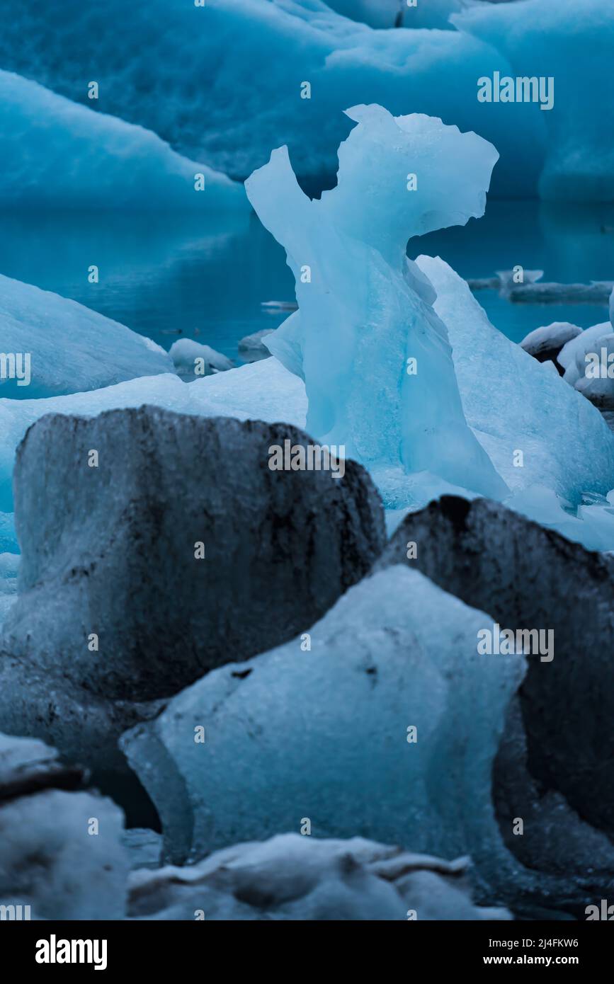 Boulder of ice screaming to the sky Stock Photo - Alamy