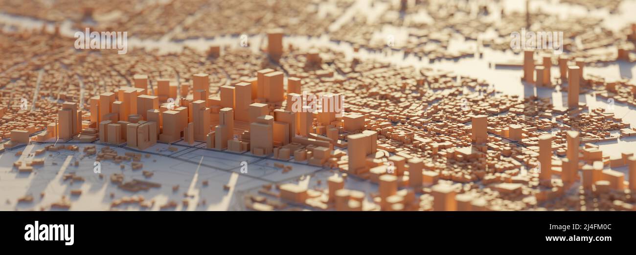 Miniature 3D model of downtown Tokyo, Japan. 3D rendering Stock Photo ...