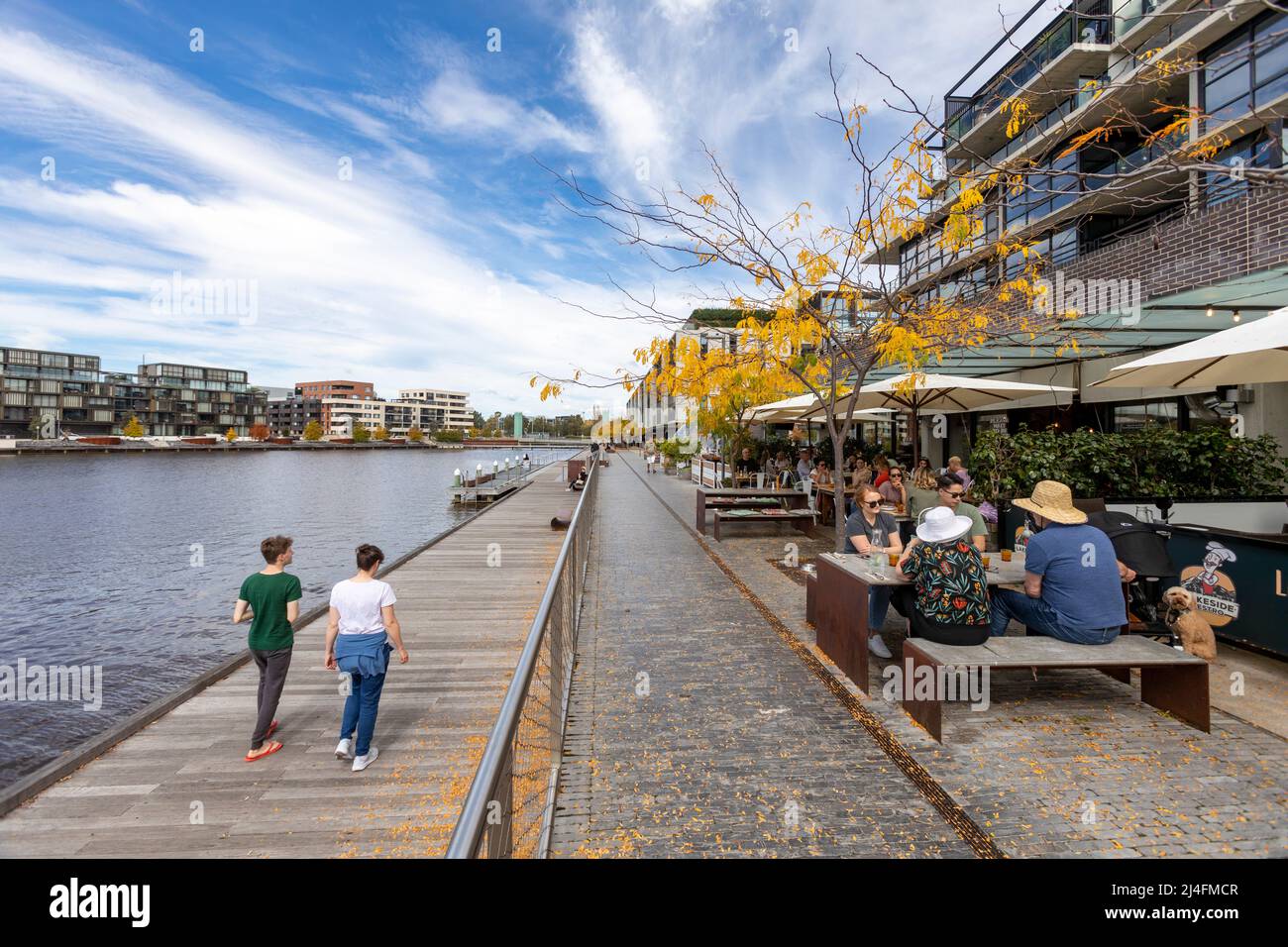 Kingston foreshore in Canberra, an area redeveloped to modernise facilities and the area ...