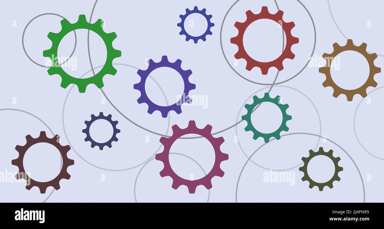 Beautiful modern colorful cartoon mechanism for art business logotype ...