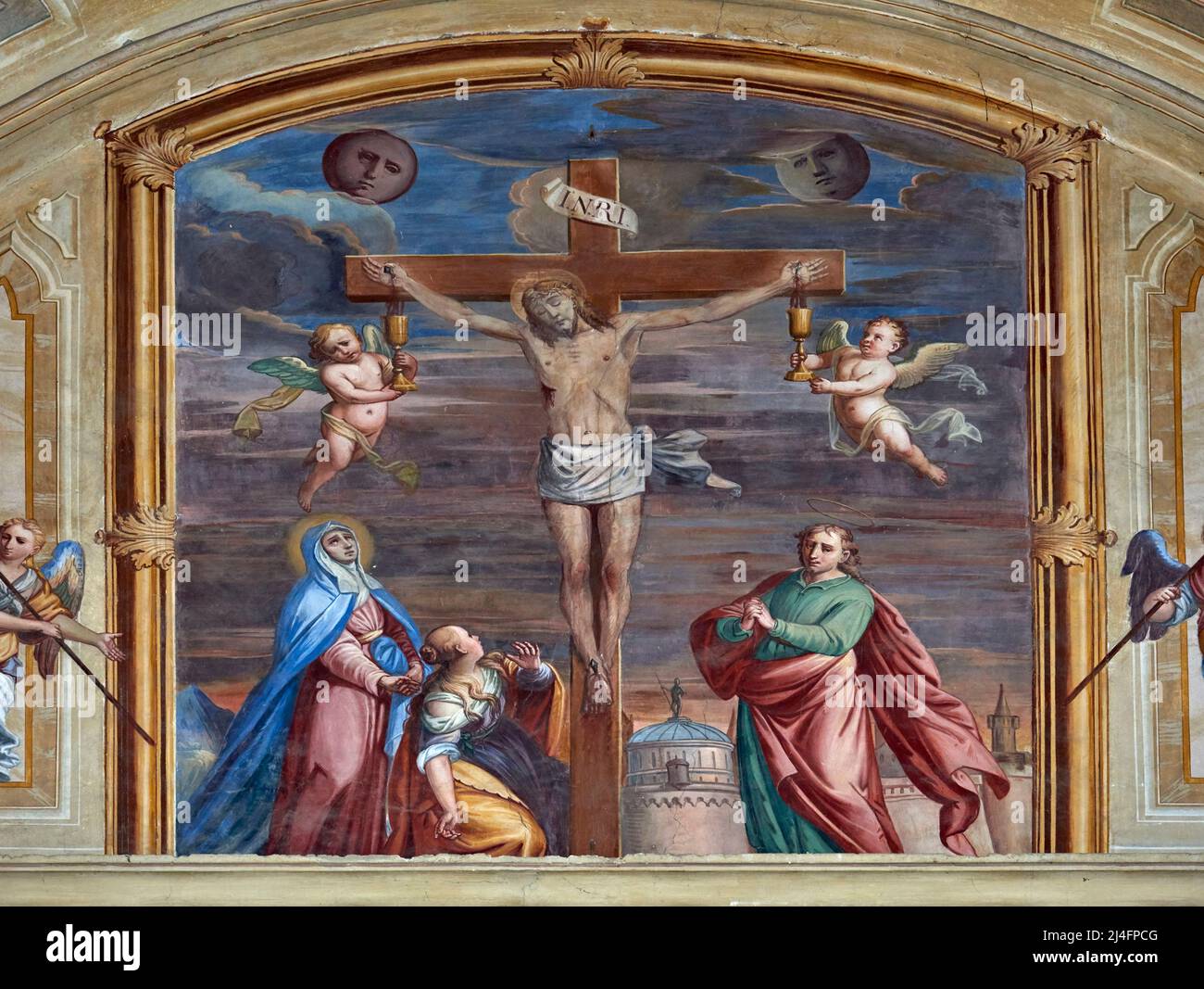 Crocifissione - affresco - Domenico Voltolini - XVIII secolo - Sale ...
