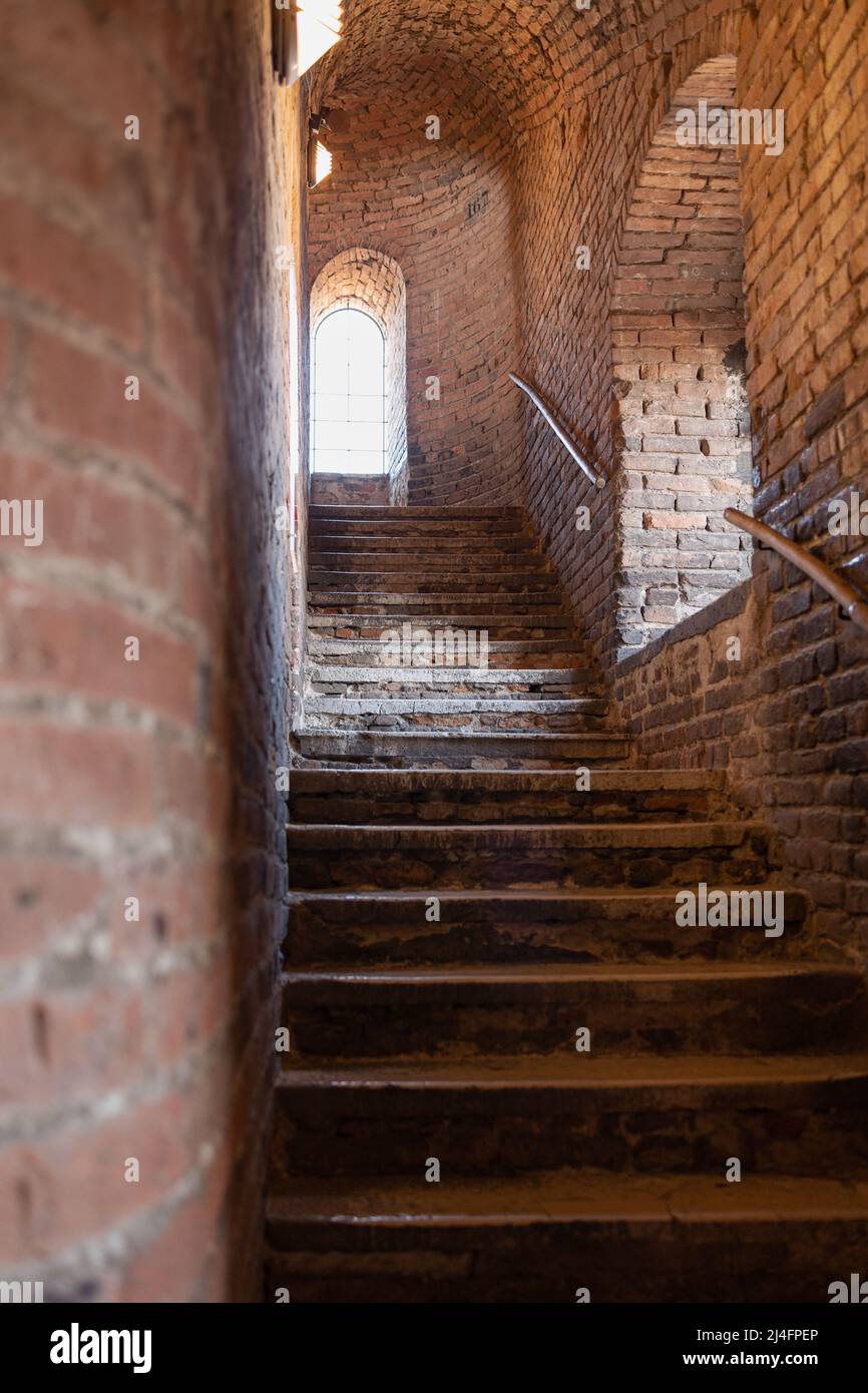 Ancient Stone Stairs and Window with Iron Grates, Cremona, Italy Stock ...