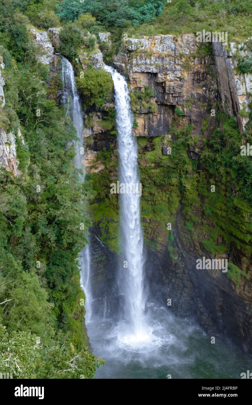 Panorama route South Africa, Picturesque green Berlin waterfall in ...