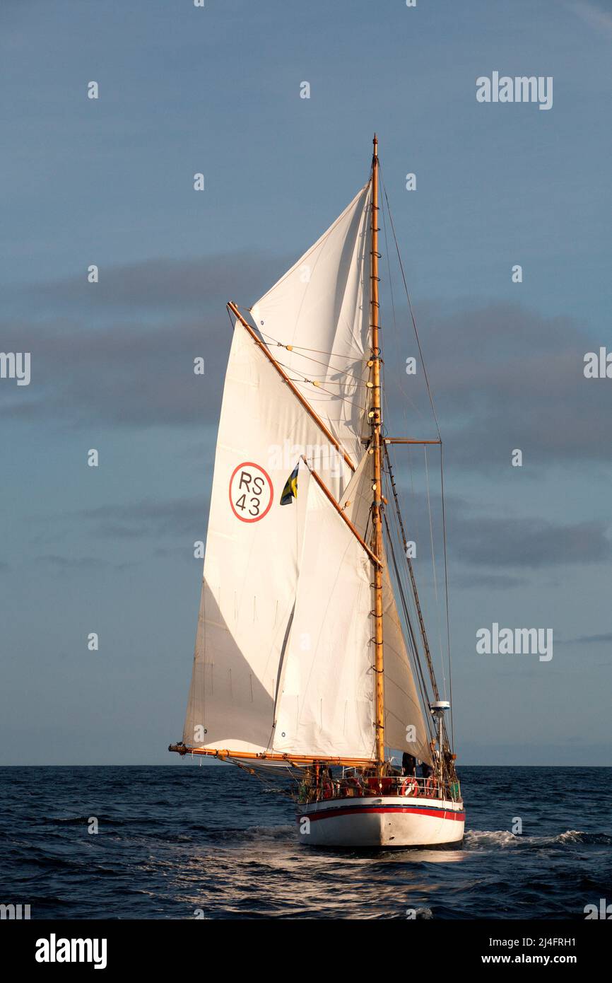 Swedish ketch Astrid Finne at the start of the 2011 tall ships race ...