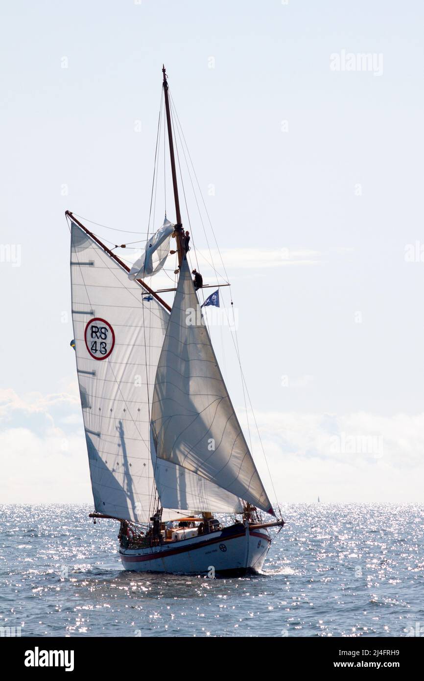 Swedish ketch Astrid Finne at the start of the 2009 tall ships race ...