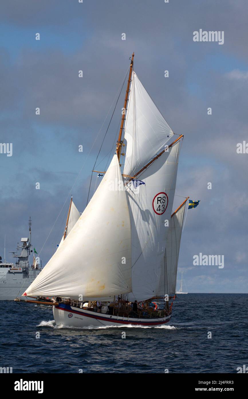 Swedish ketch Astrid Finne at the start of the 2009 tall ships race ...