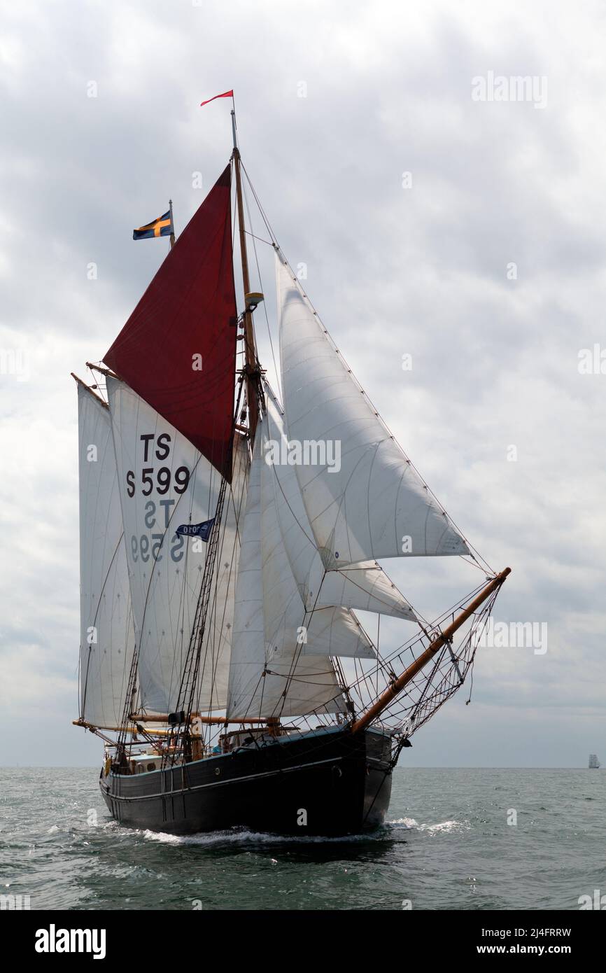 Swedish schooner Constantia at the start of the 2010 tall ships race ...