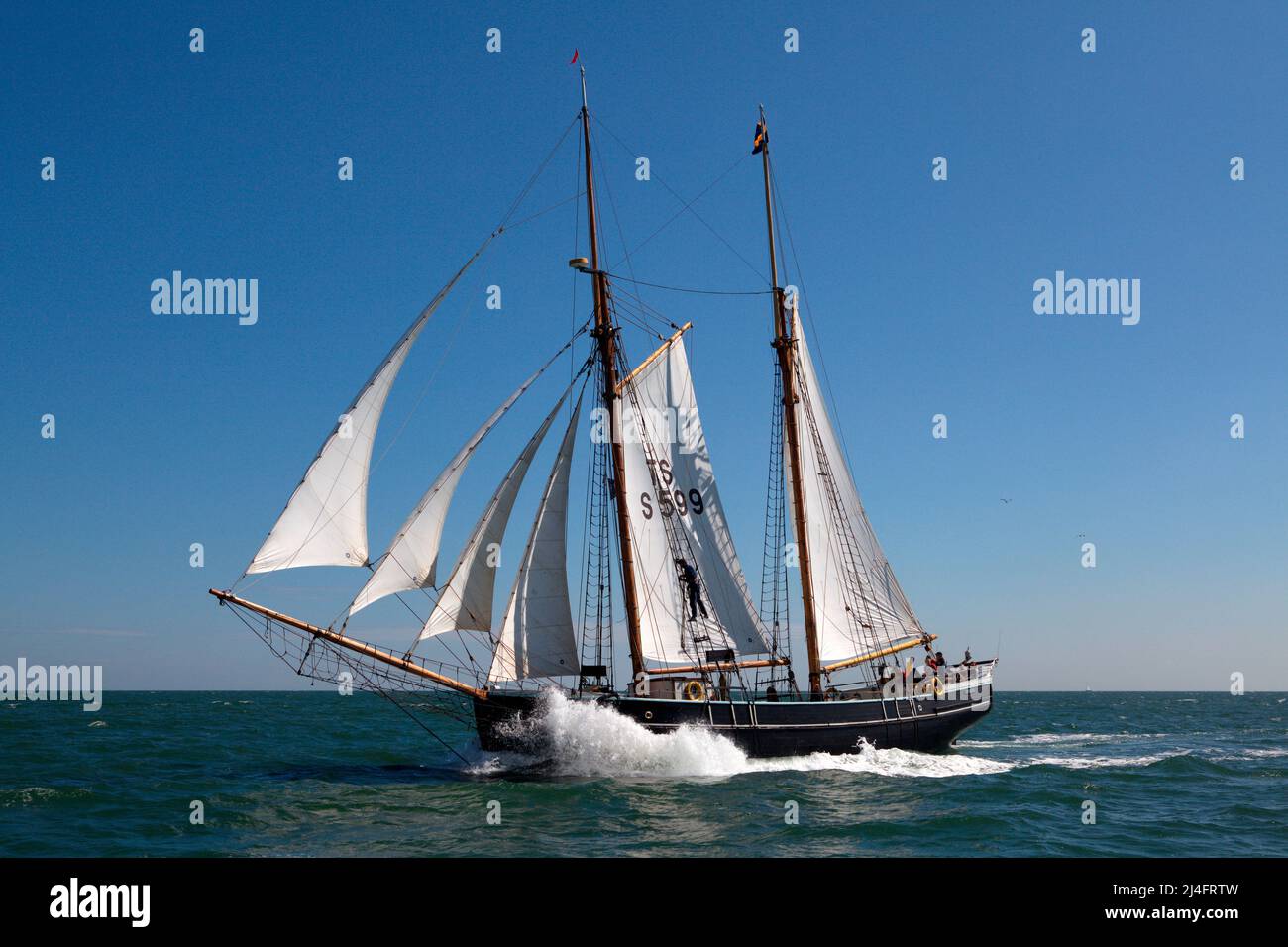 Swedish schooner Constantia at the start of the 2010 tall ships race ...