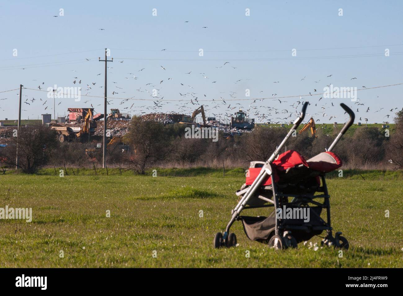 Borgo Montello, Latina, Italy, 31/12/2011: Al Karama gipsy camp ...