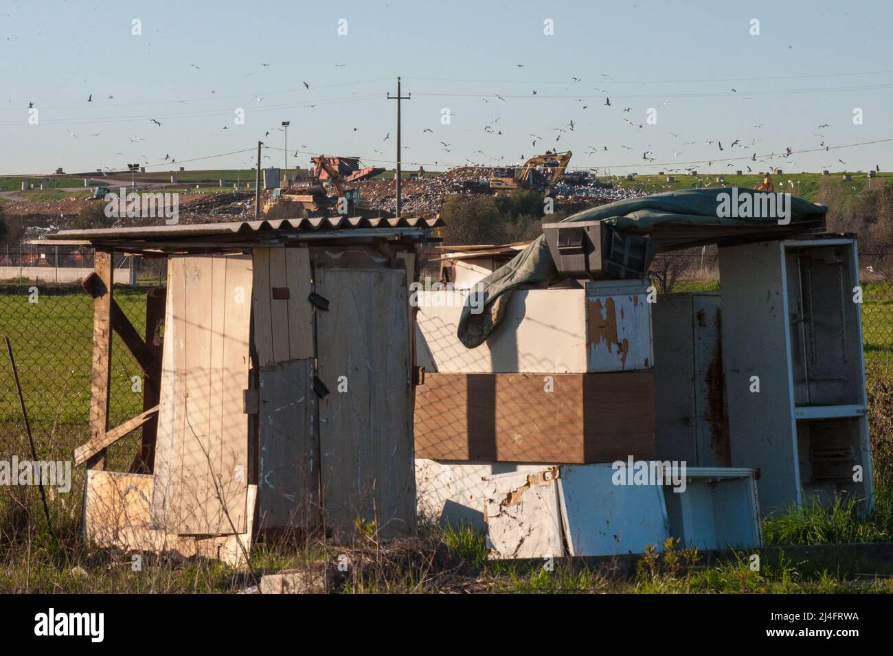 Borgo Montello, Latina, Italy, 31/12/2011: Al Karama gipsy camp ...