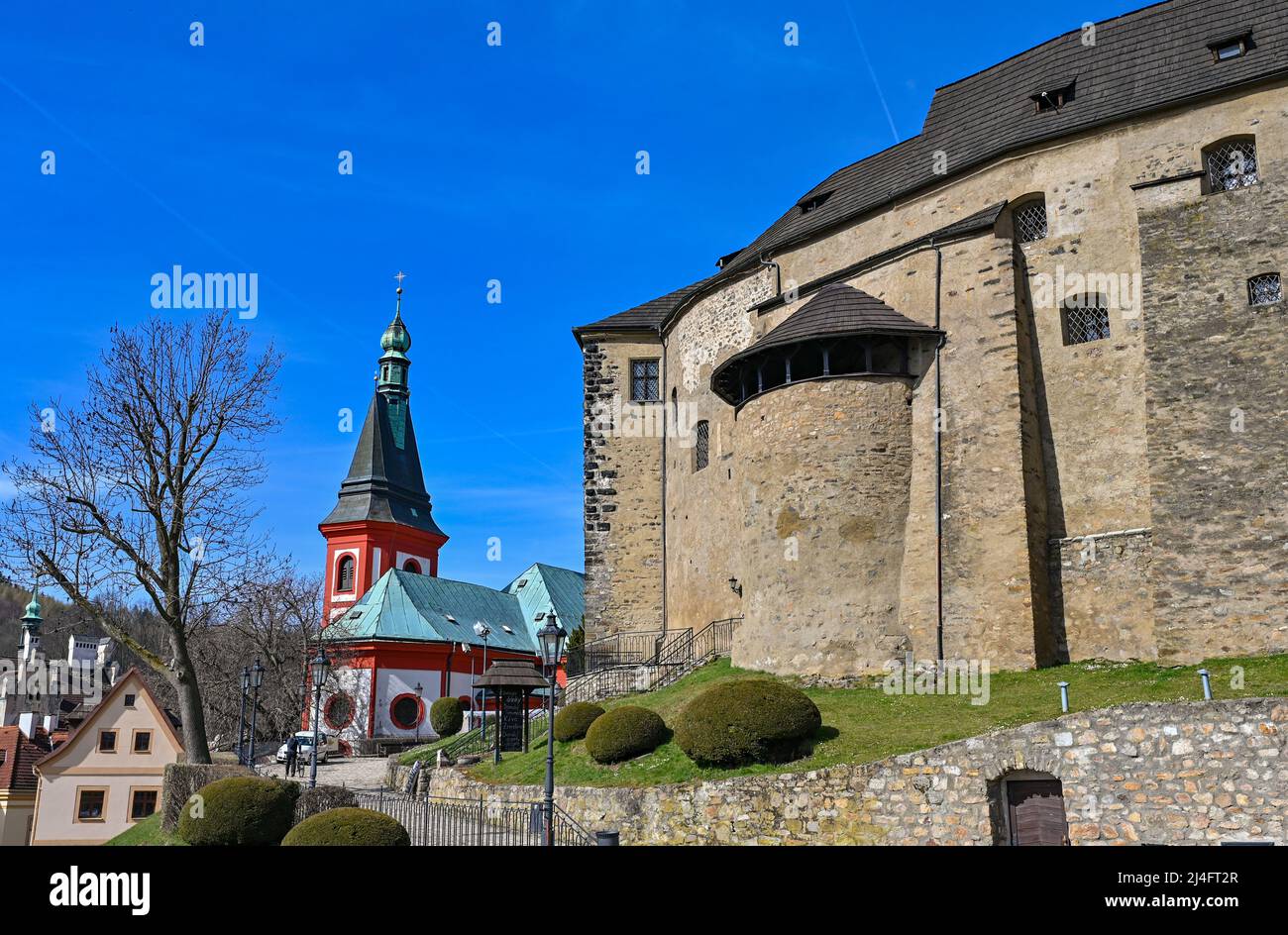 Loket, Czech Republic. 12th Apr, 2022. Loket Castle (Czech: Hrad Loket ...