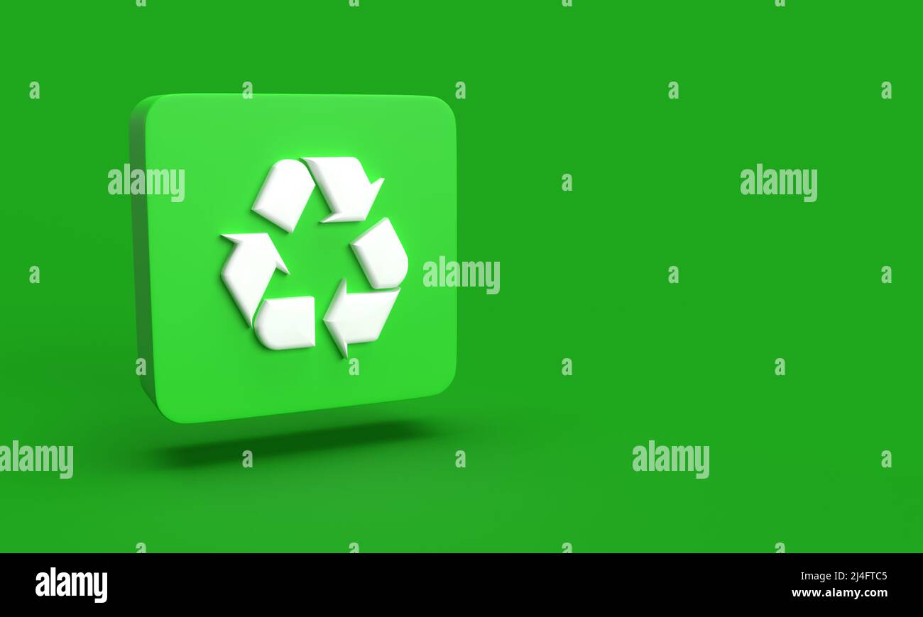 green 3D button with white recycling icon against a green background ... green 3D button with white recycling icon against a green background ...