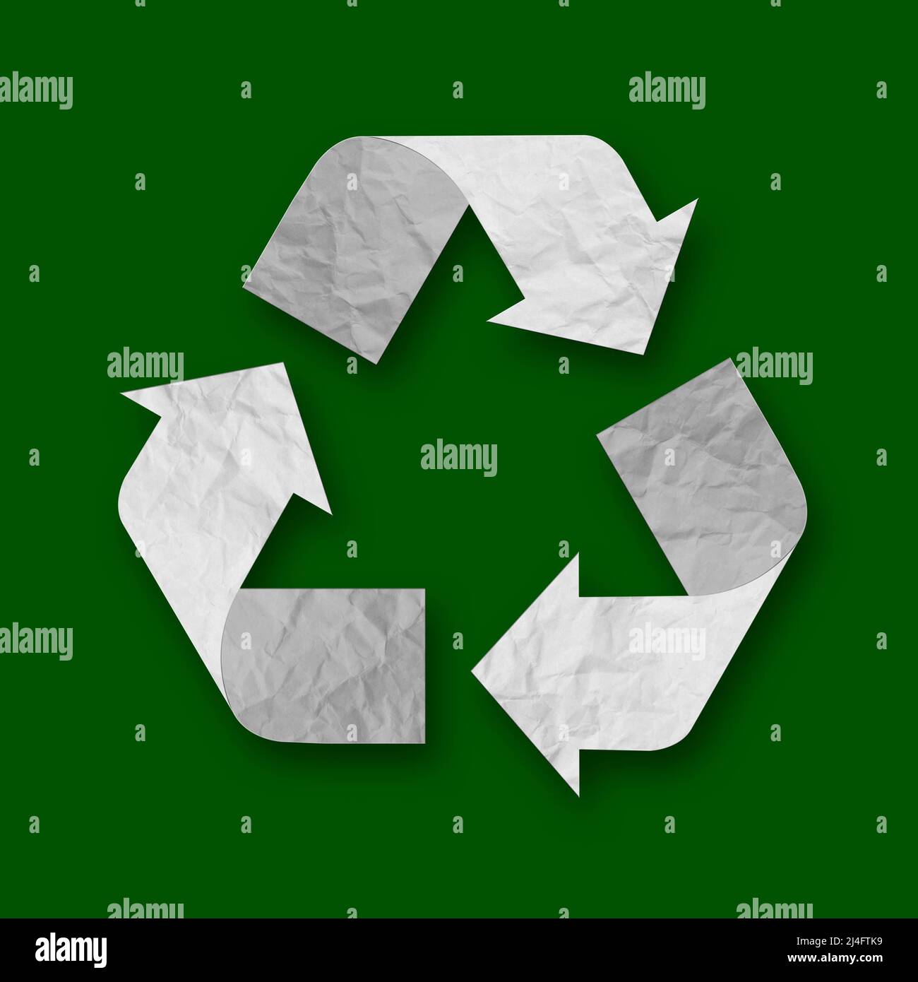 Recycling Symbol - three folded from Recycle Paper arrows that form a ...